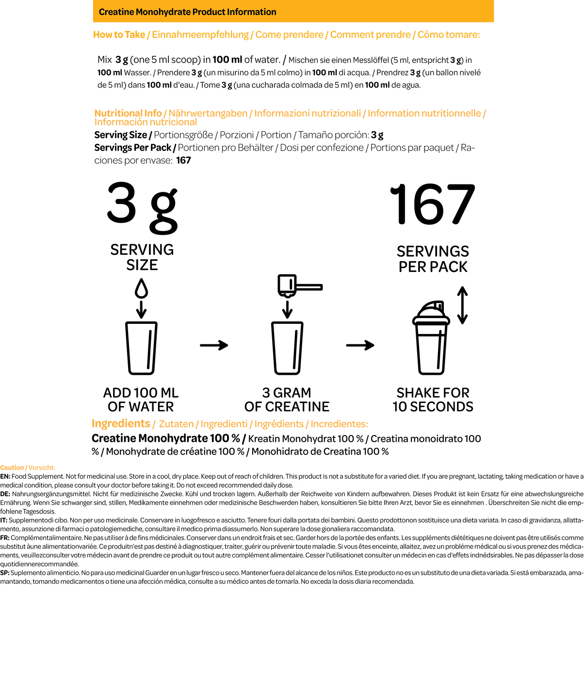 Creatine Monohydrate 500g | Batch Tested | Perform Nutrition